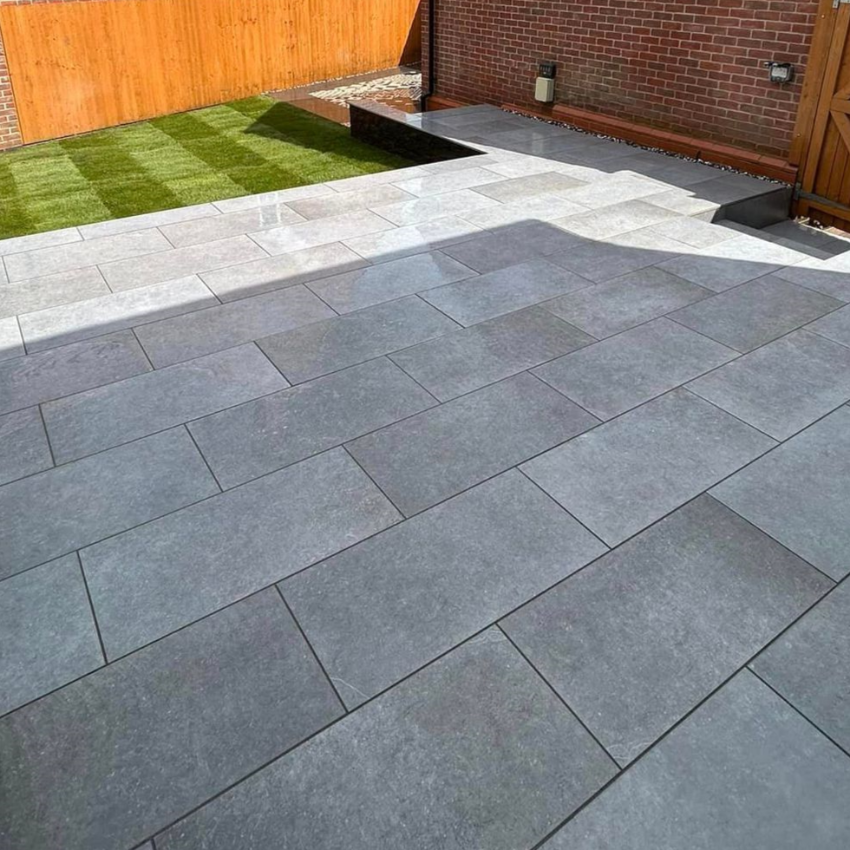 Adriatic Grey Italian Outdoor Porcelain Paving Slabs - 900x450x20 mm