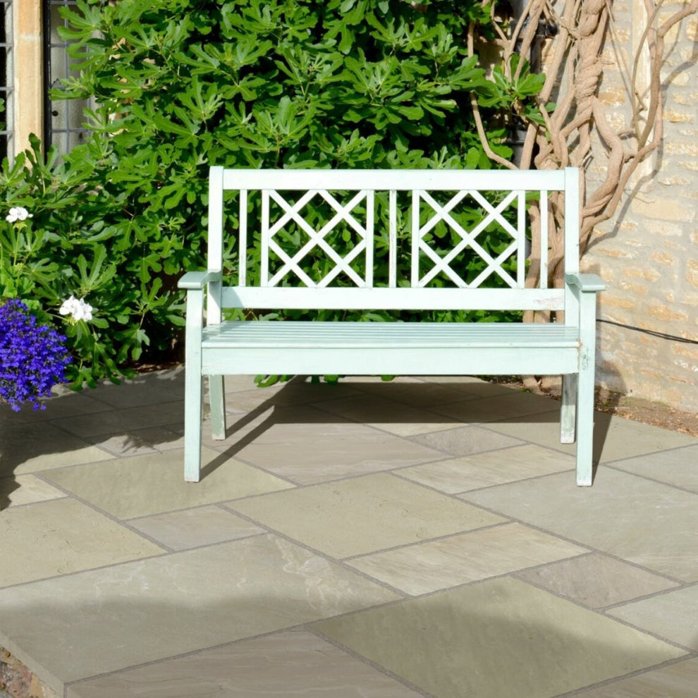 Mint Sandstone Paving Slabs Mix Size- Patio Project Pack ( 19 m2 )