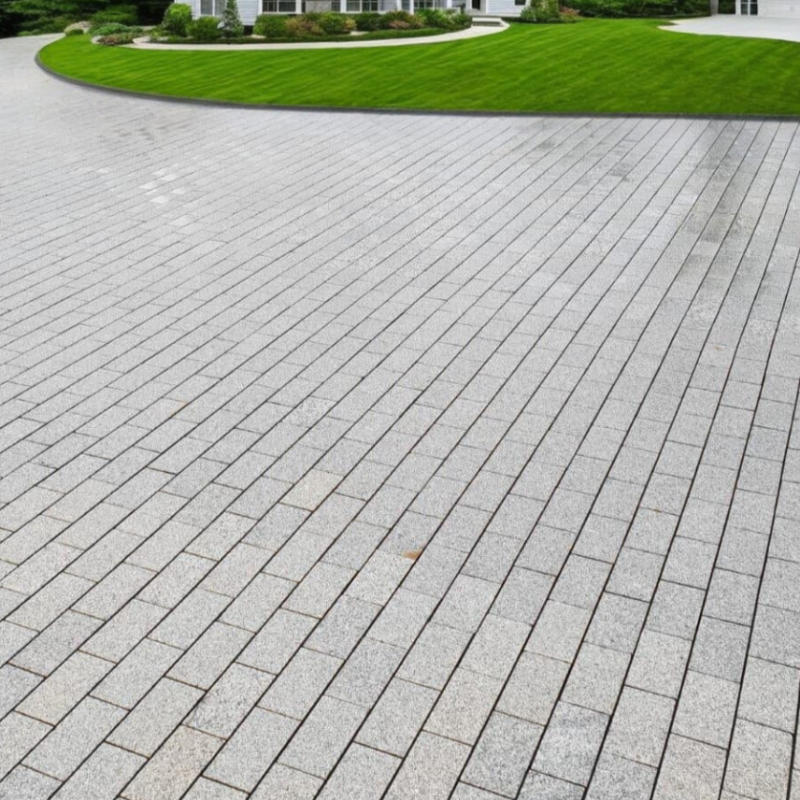 Silver Grey Granite Block Paving 200x100x50