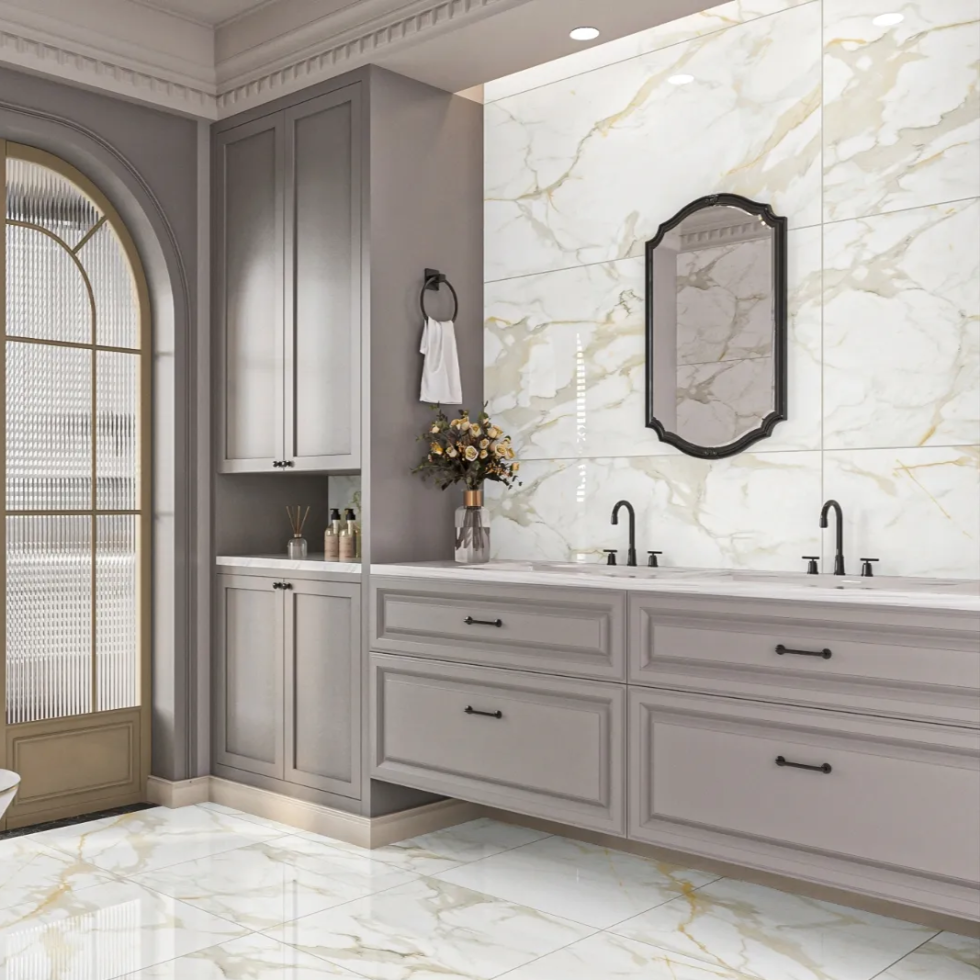 Statuario Gold Polished Wall & Floor Porcelain Tile-1200x600